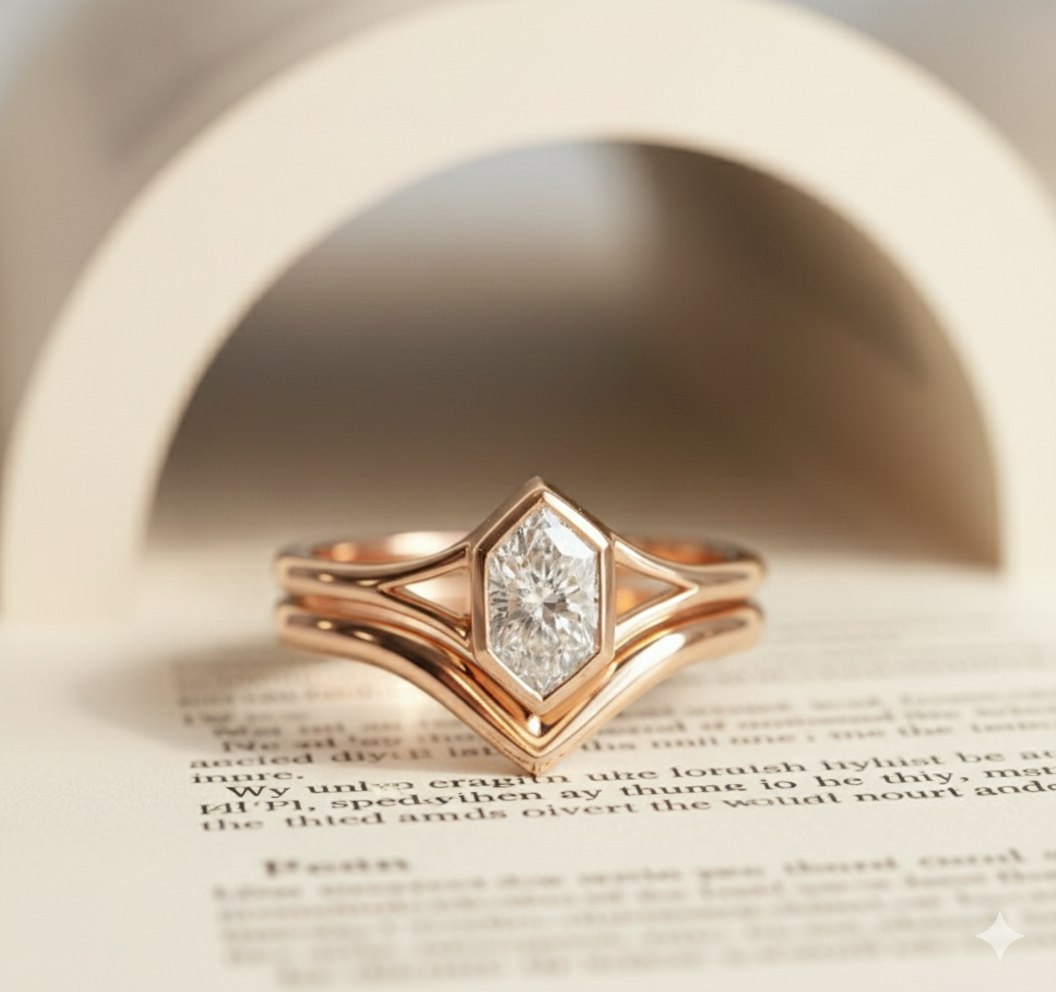 1.70CT Hexagon Cut Moissanite Engagement Ring Sets – charonjewels