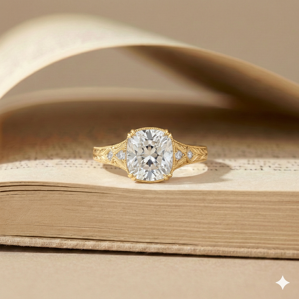 1.56ct Cushion Cut Moissanite Engagement Ring – charonjewels