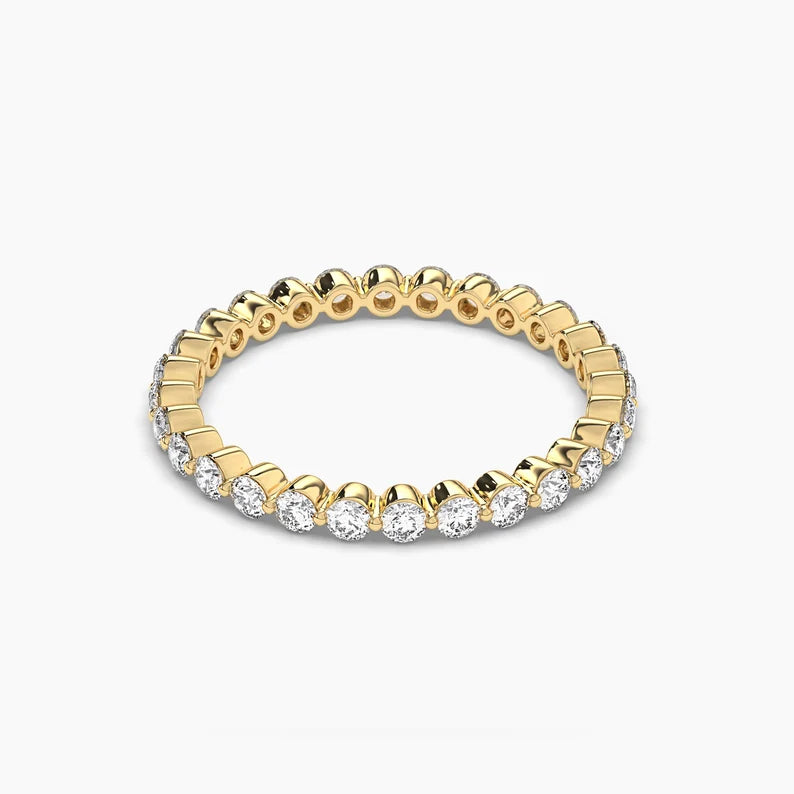 Floating Bubble Prong Set Moissanite Stackable Eternity Ring – charonjewels