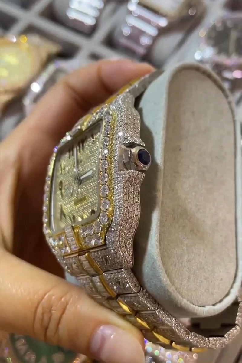 Lab grown Men Iced Out Diamond Wrist Watch| watch - IGI Certified ...